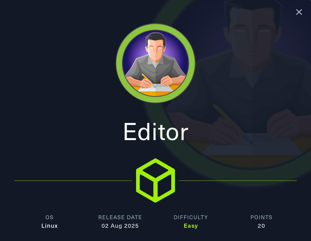 "Editor" by Hack The Box - An "Easy" Linux Box Writeup · A blog about ...